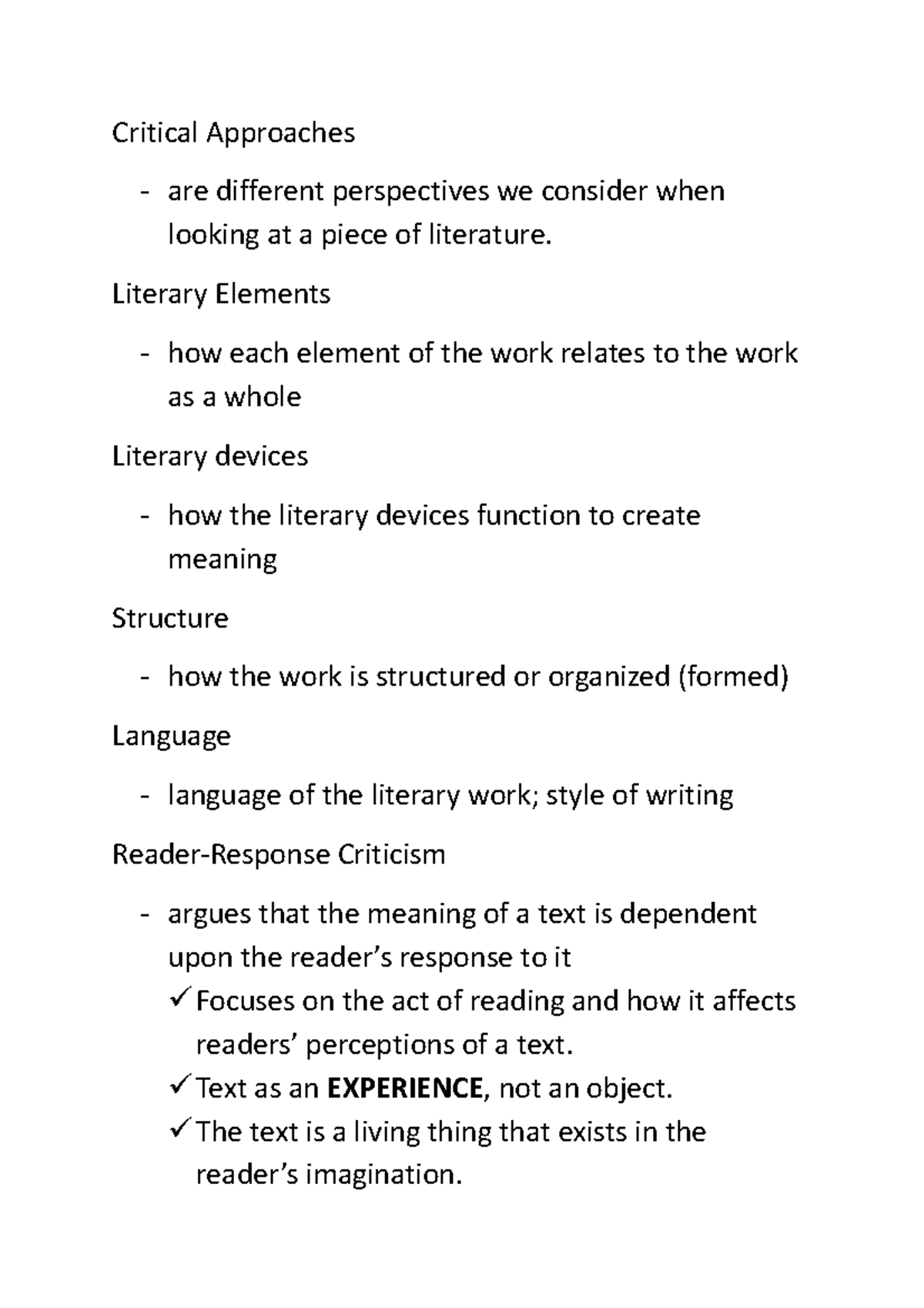 Literary criticisms - Critical Approaches are different perspectives we ...