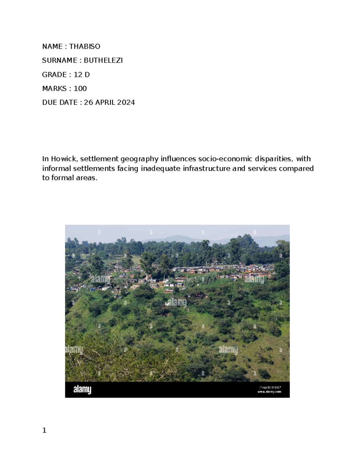 Mathobolo - Geography research project term 2 - NAME : THABISO SURNAME ...