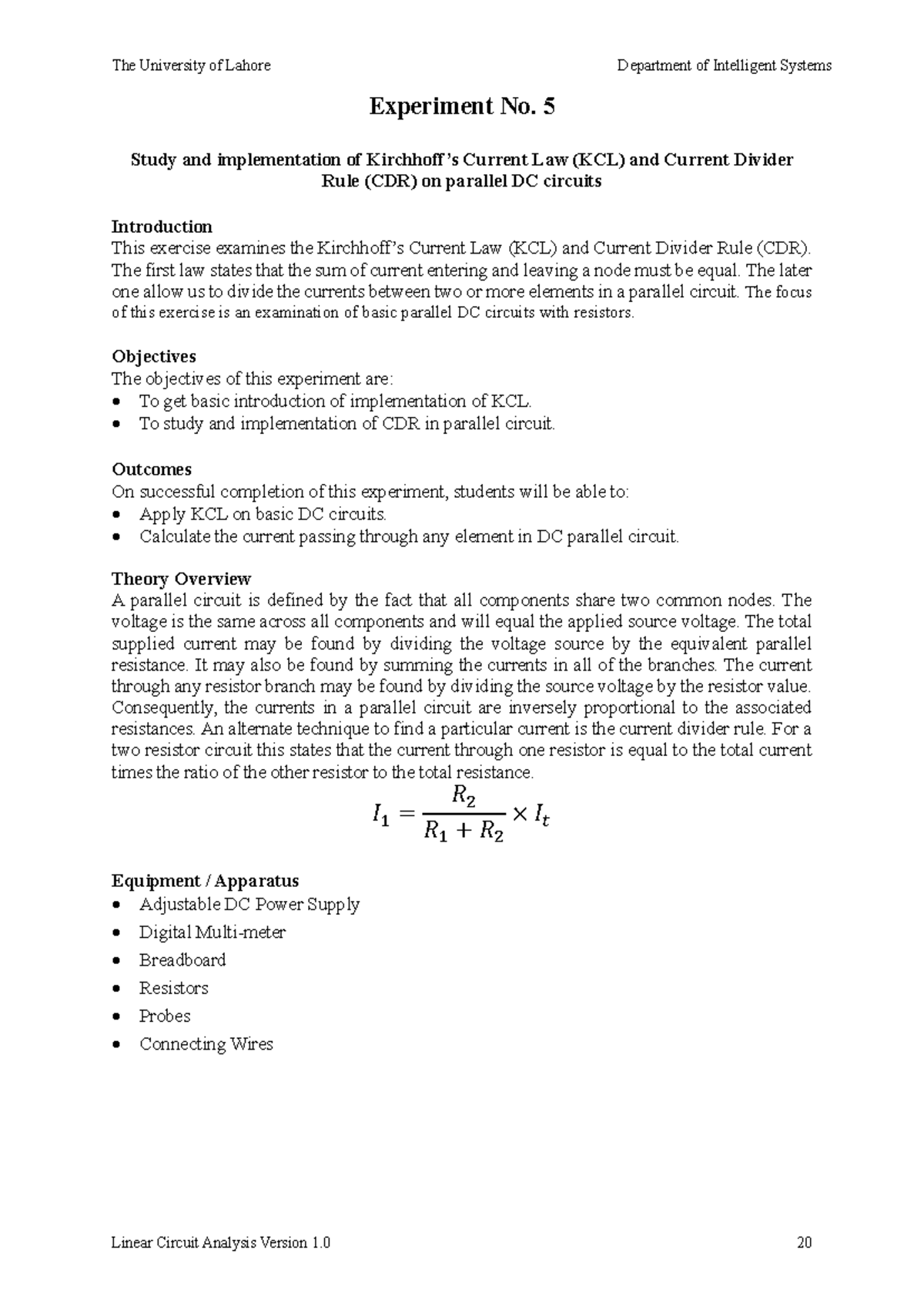 LCA LAB 5 - It us what it is - Experiment No. 5 Study and ...