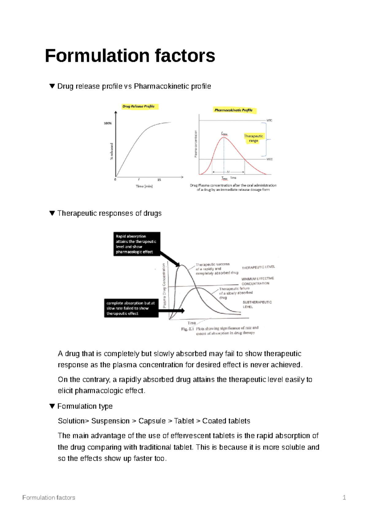 Formulation factors notes - Formulation factors 1 Formulation factors ...