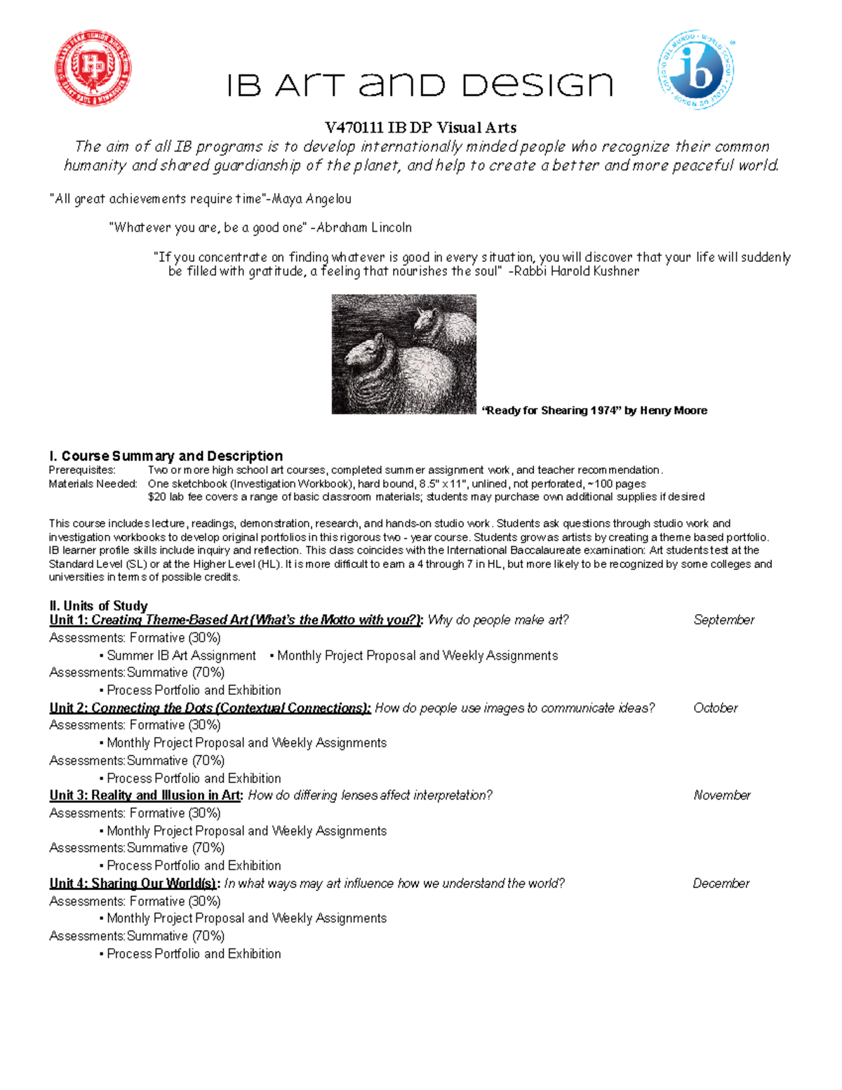 IB Art and Design Assignment - IB Art and Design V470111 IB DP Visual ...
