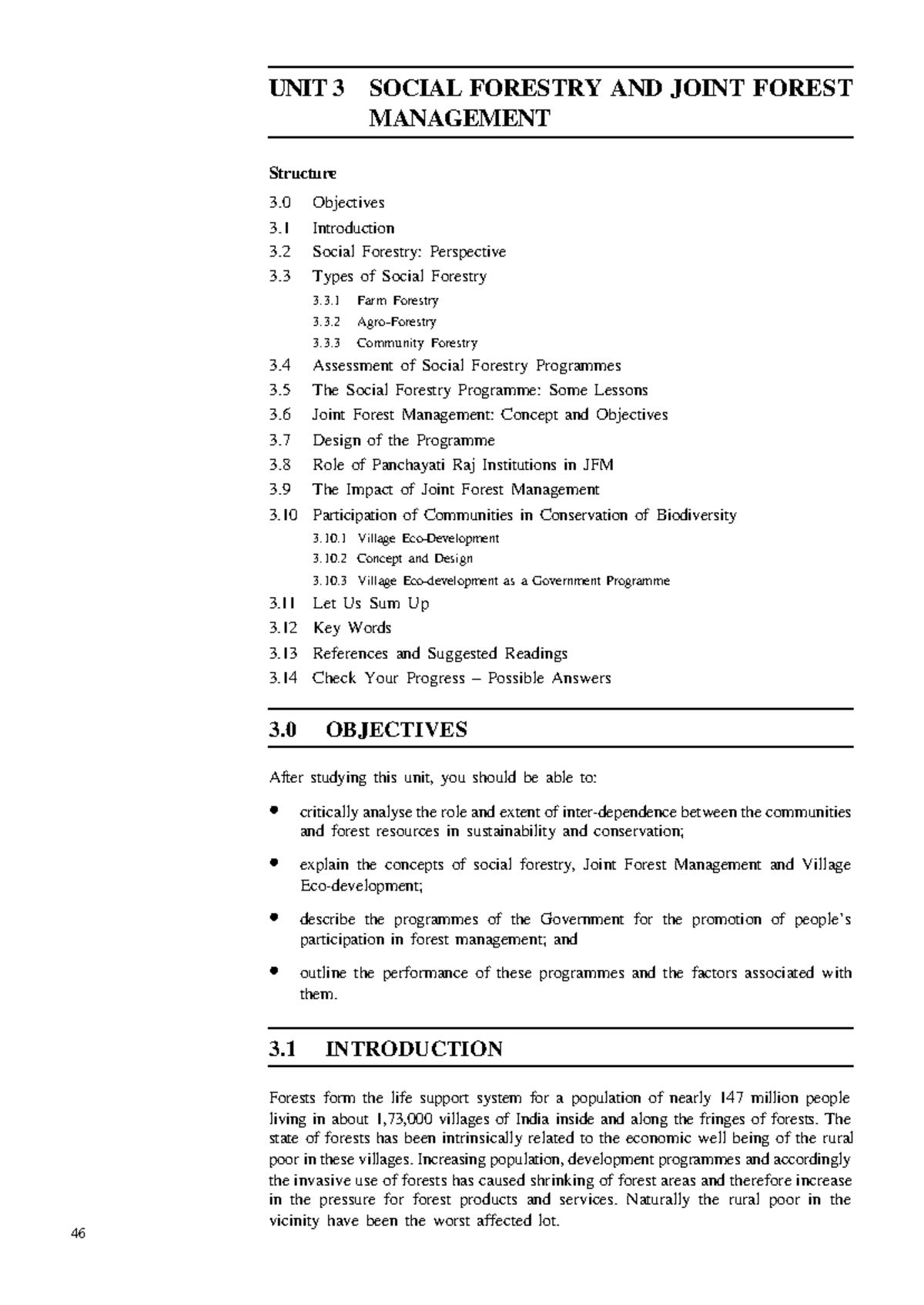 environmental ecology - UNIT 3 SOCIAL FORESTRY AND JOINT FOREST ...