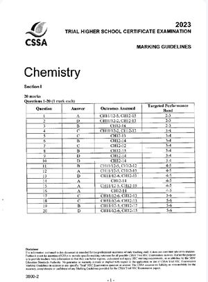 CSSA 2023. EXAM - Exam CSSA - 2023 TRIAL HIGHER SCHOOL CERTIFICATE EXAMINATION CSSA DO NOT ...