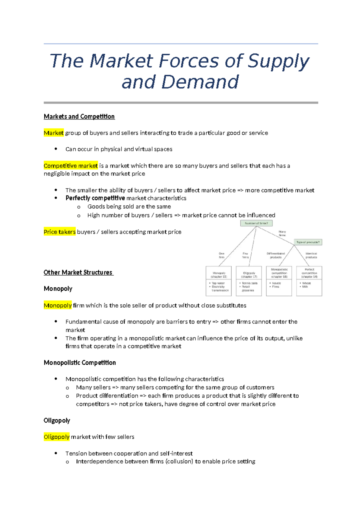 Lecture 2 notes.docx - supply : demand curve - The Market Forces of ...