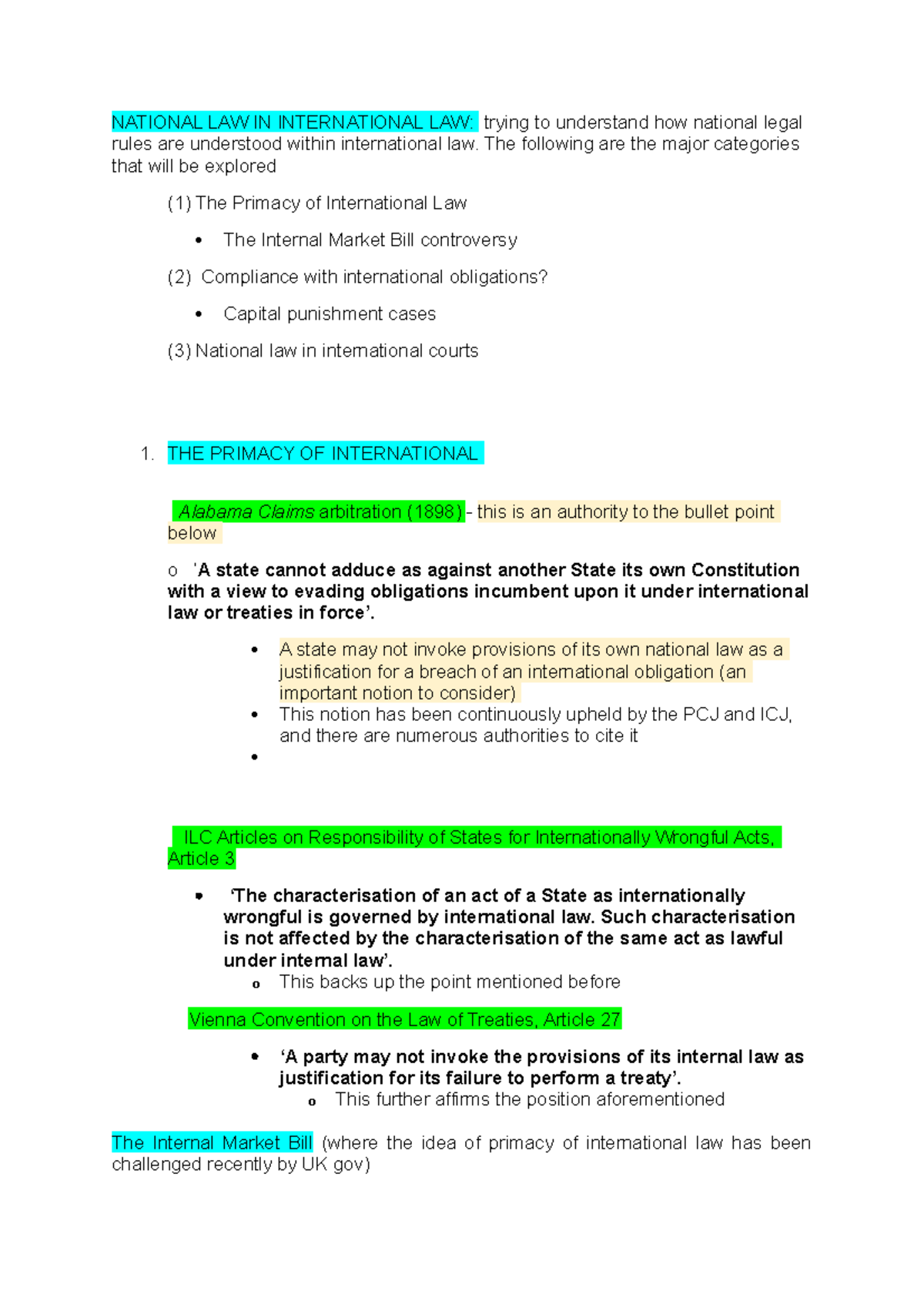 National LAW IN International LAW - NATIONAL LAW IN INTERNATIONAL LAW ...