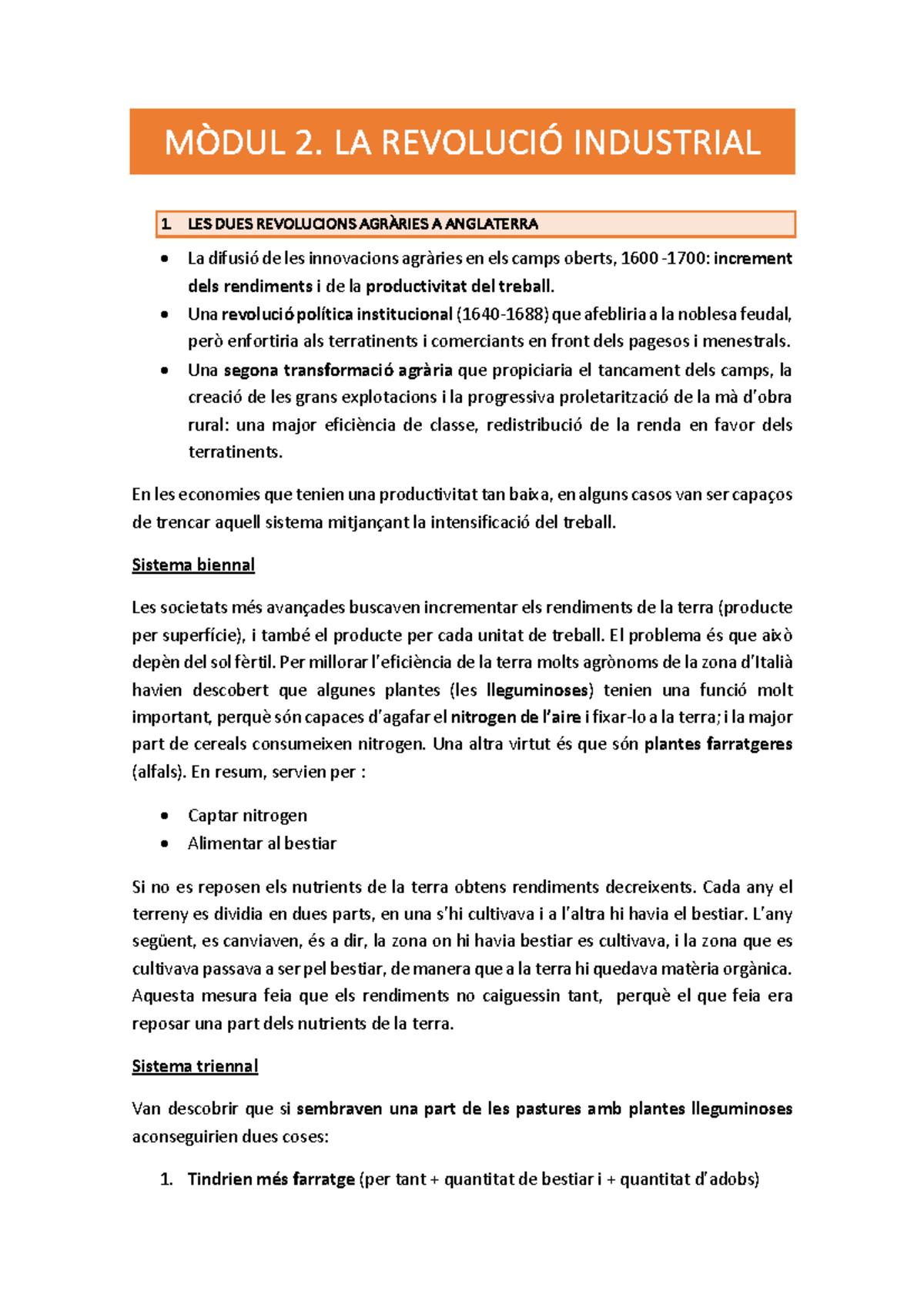 Mòdul 2 historia economica tema 2 . Modulo 2 - MÒDUL 2. LA REVOLUCIÓ INDUSTRIAL LES DUES ...
