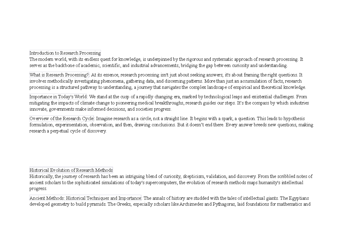 Succinct Note On Research Processing - Introduction to Research ...