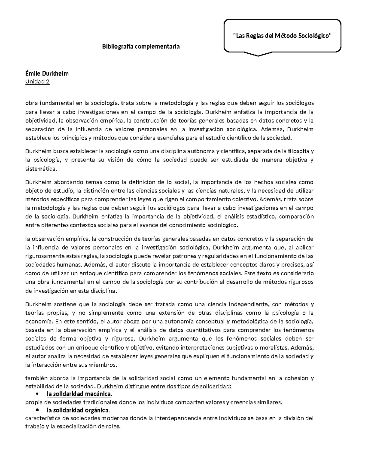 Bibliografía complementaria - Bibliografía complementaria Émile ...