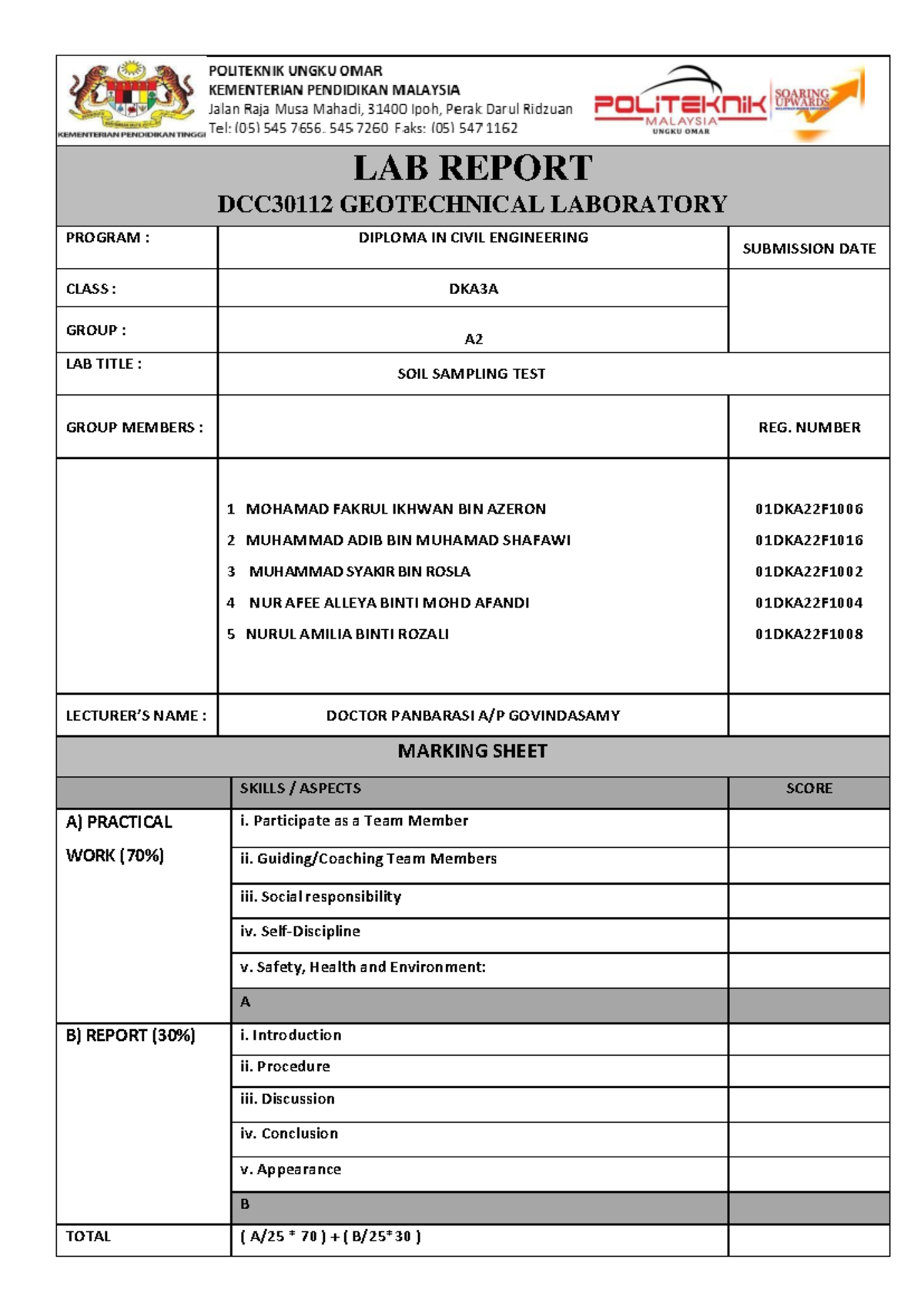 Soil Sampling Finished 231018 001520 - LAB REPORT DCC30112 GEOTECHNICAL ...