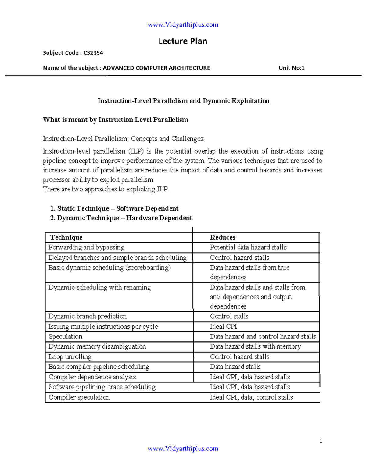 Aca Unit1 Advanced Computer Architecture Is Very Good Course We All Need To Learn Subject 4476