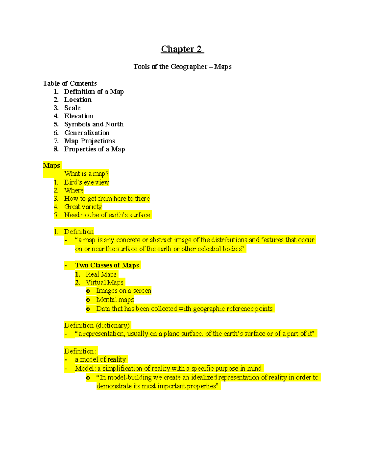 Geography - Chapter 2 (Tools of the Geographer – Maps) - Chapter 2 ...