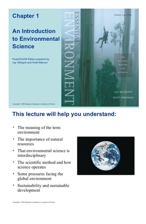 Envi m1 - for your reference - I. UNIT TITLE/CHAPTER TITLE BASIC ECOLOGICAL CONCEPTS AND THE ...