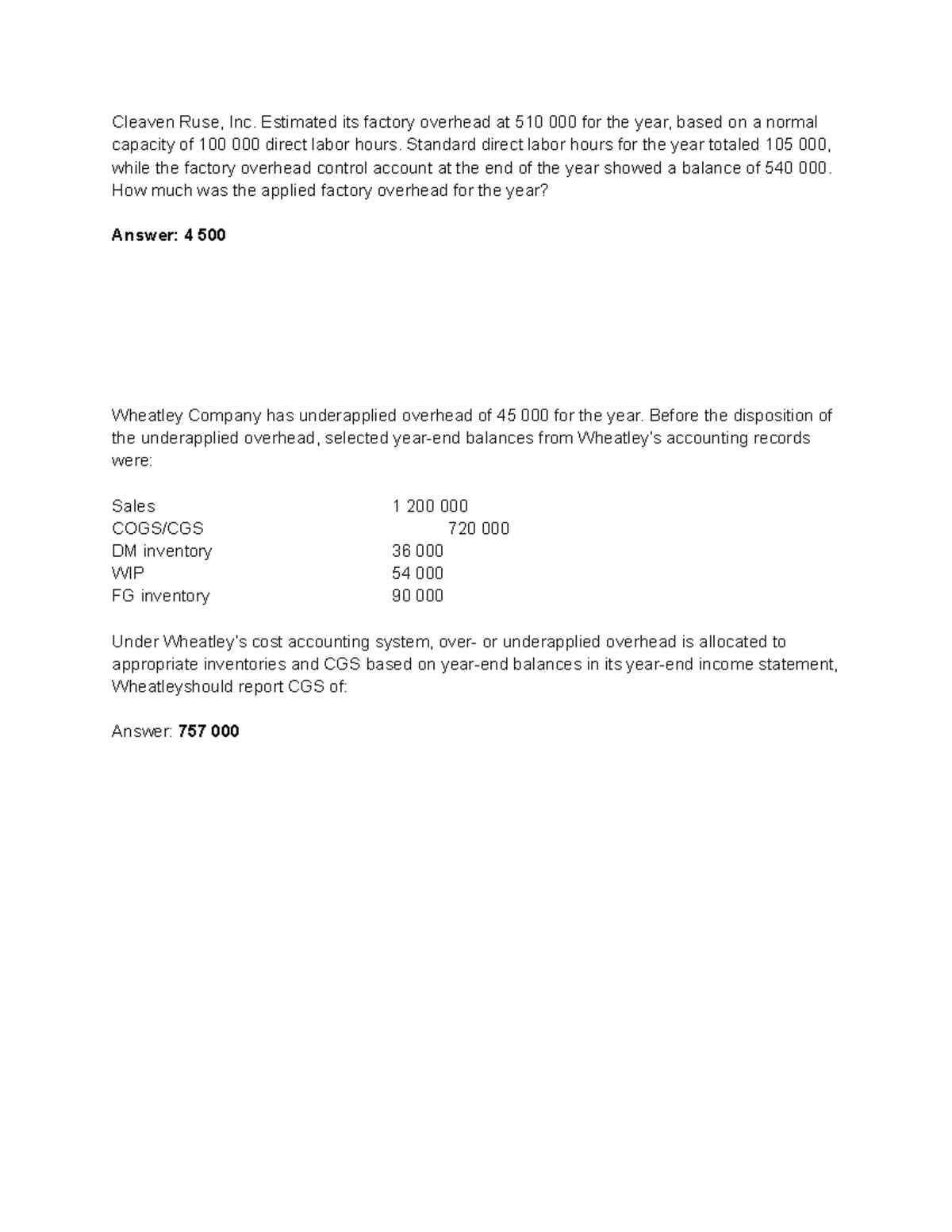 Accounting problem Solving- Accounting problem Computation - Cleaven ...