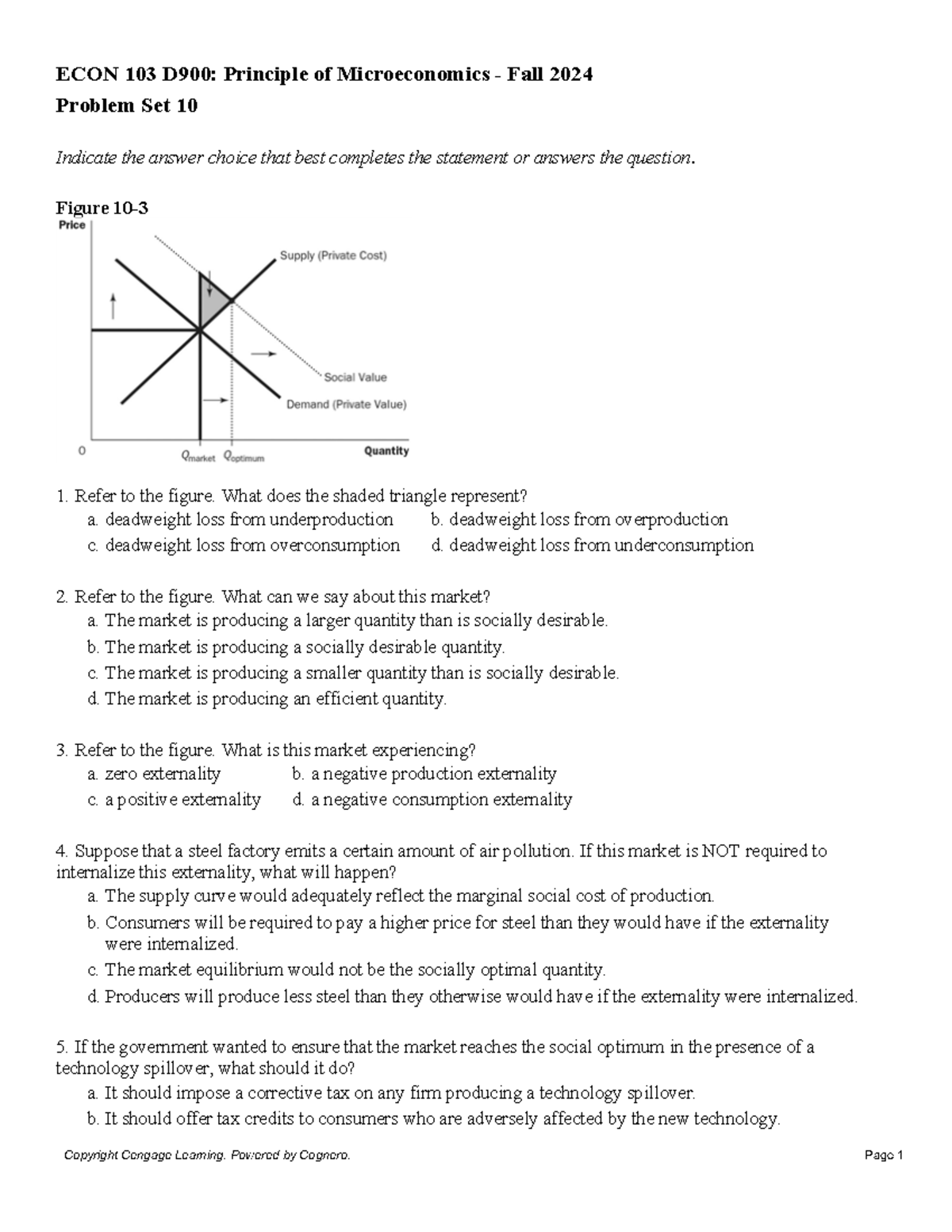 Econ103 - Problem Set - Ch10 - Copyright Cengage Learning. Powered by ...