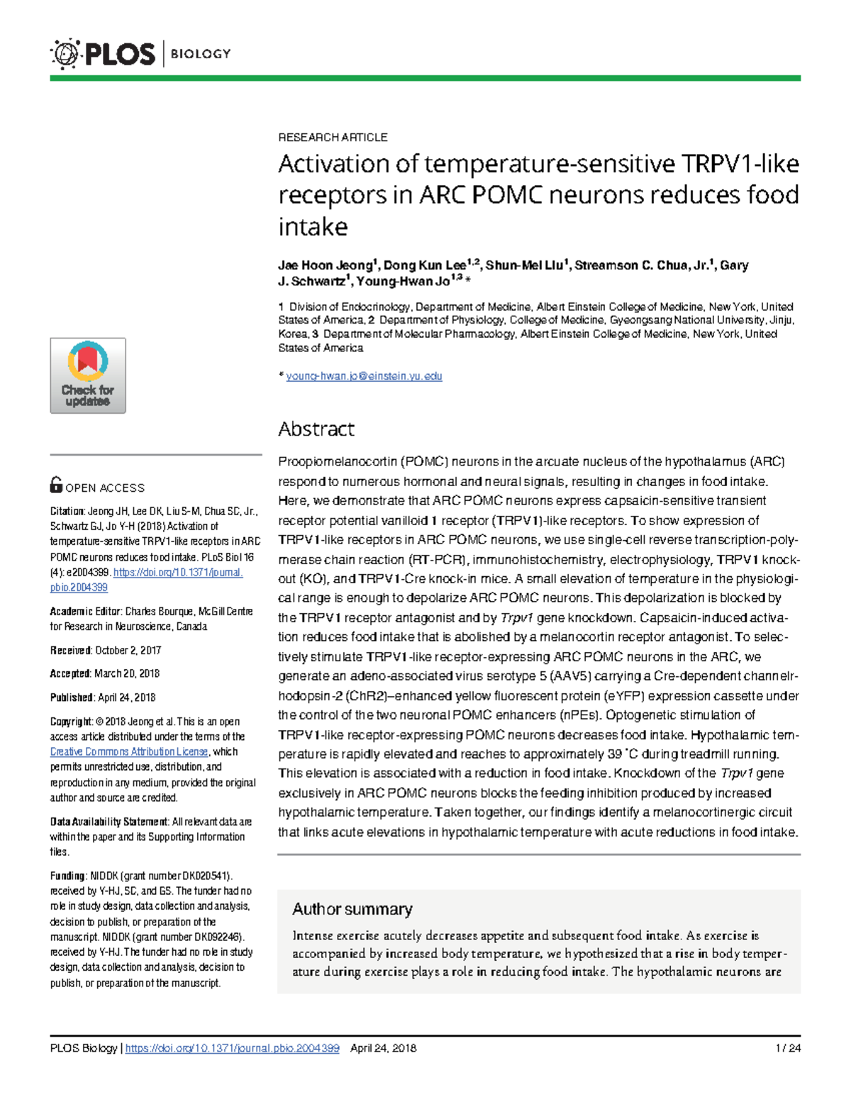 practice materials - RESEARCH ARTICLE Activation of temperature ...