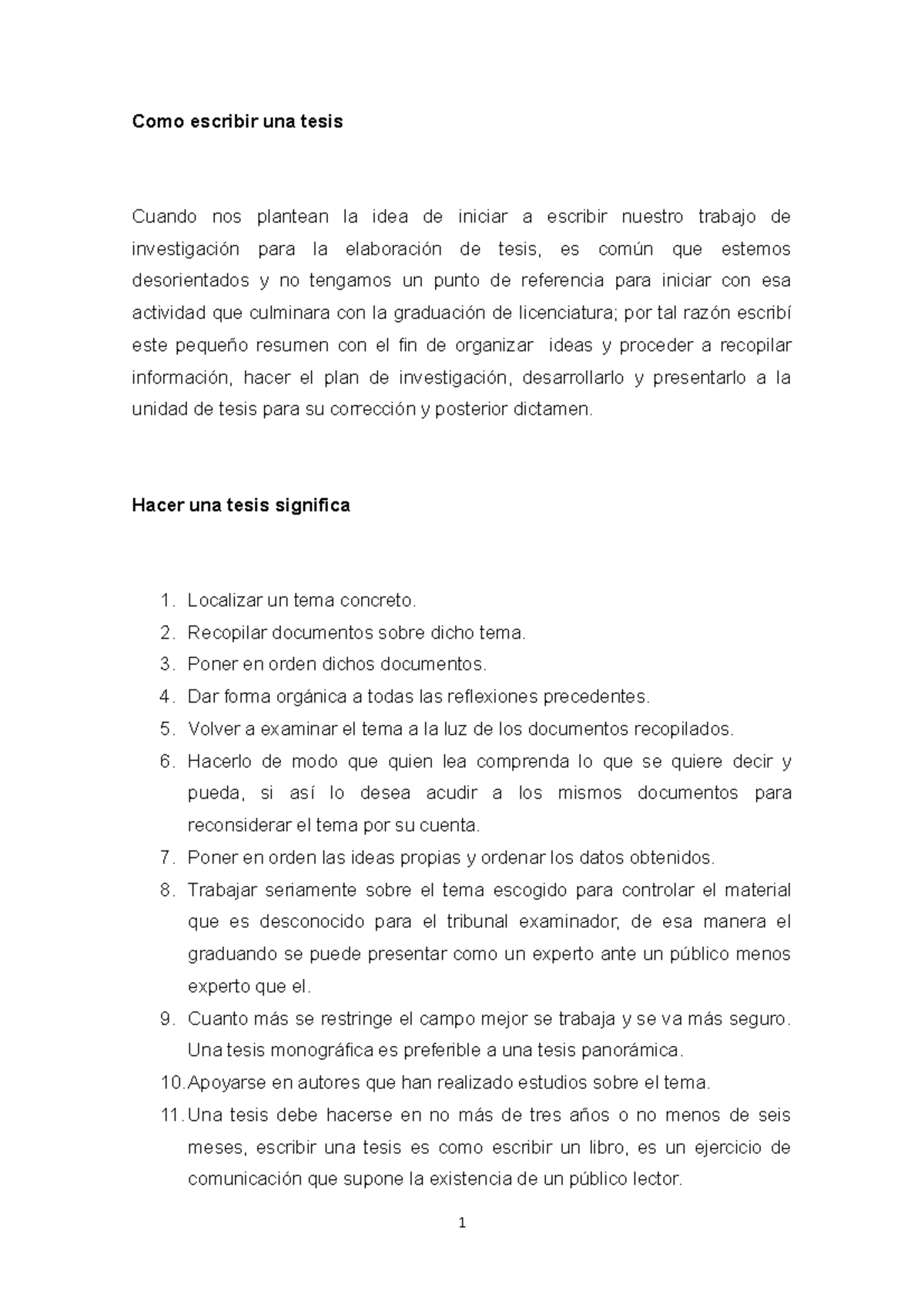 Como escribir una tesis - Como escribir una tesis Cuando nos plantean ...