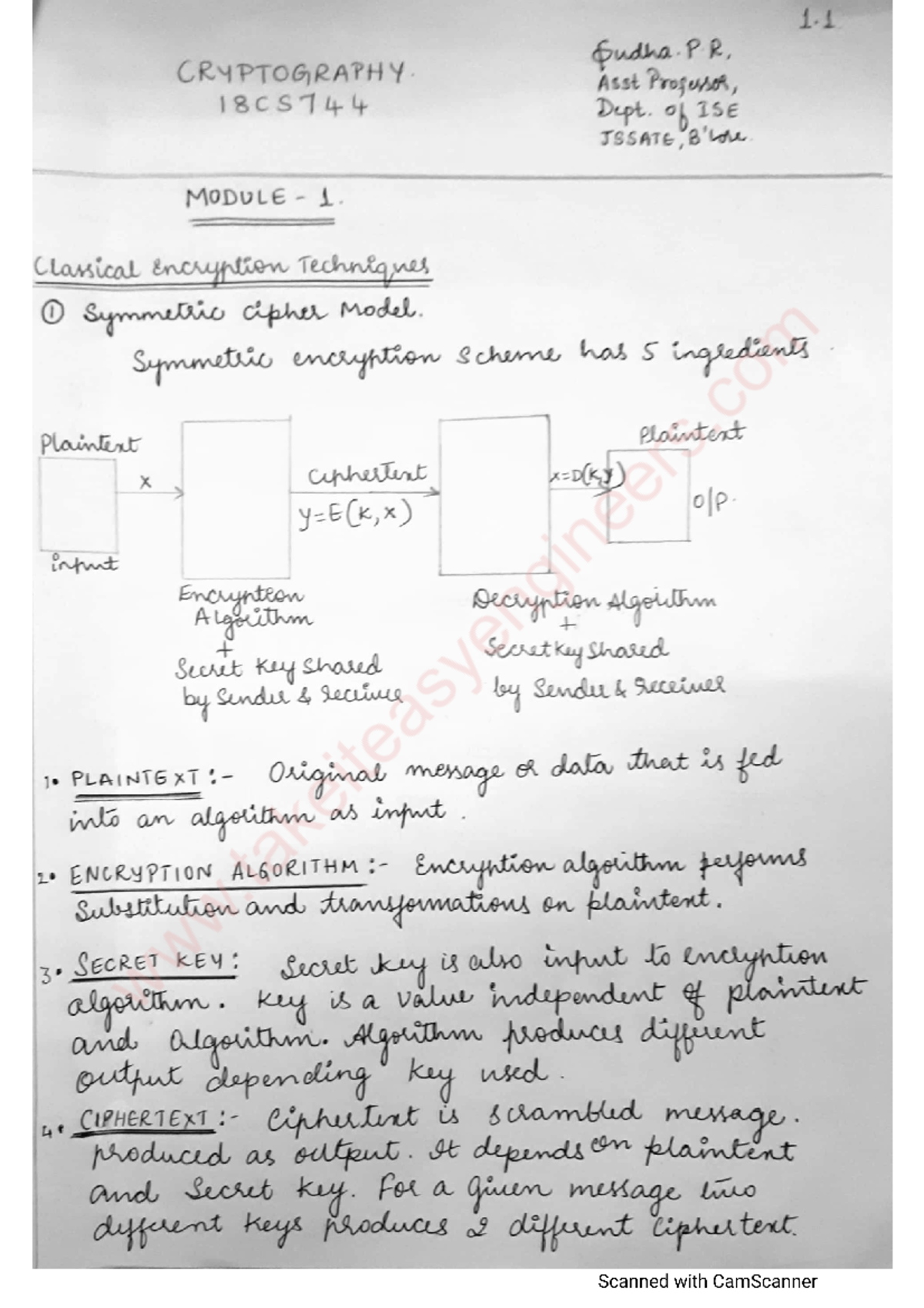 18cs744-crypto-m1 - Crypto Notes - Computer Science - Studocu