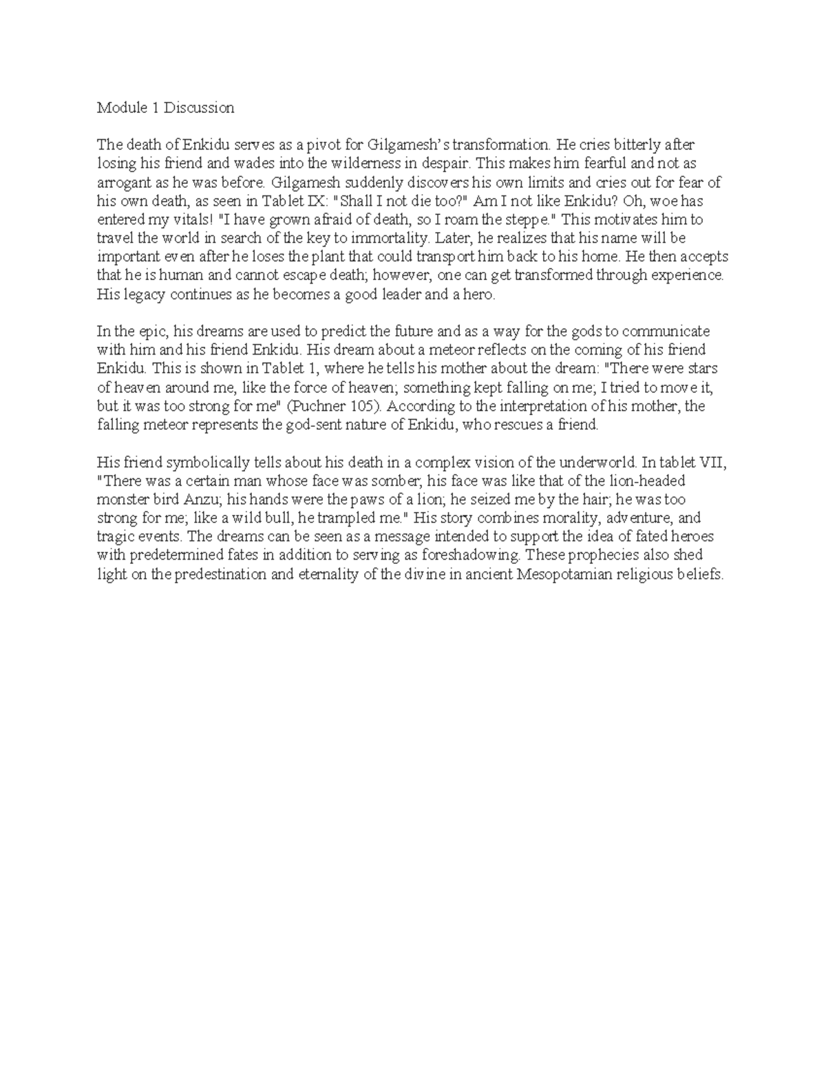 Module 1 Discusion - Its a discussion - Module 1 Discussion The death ...