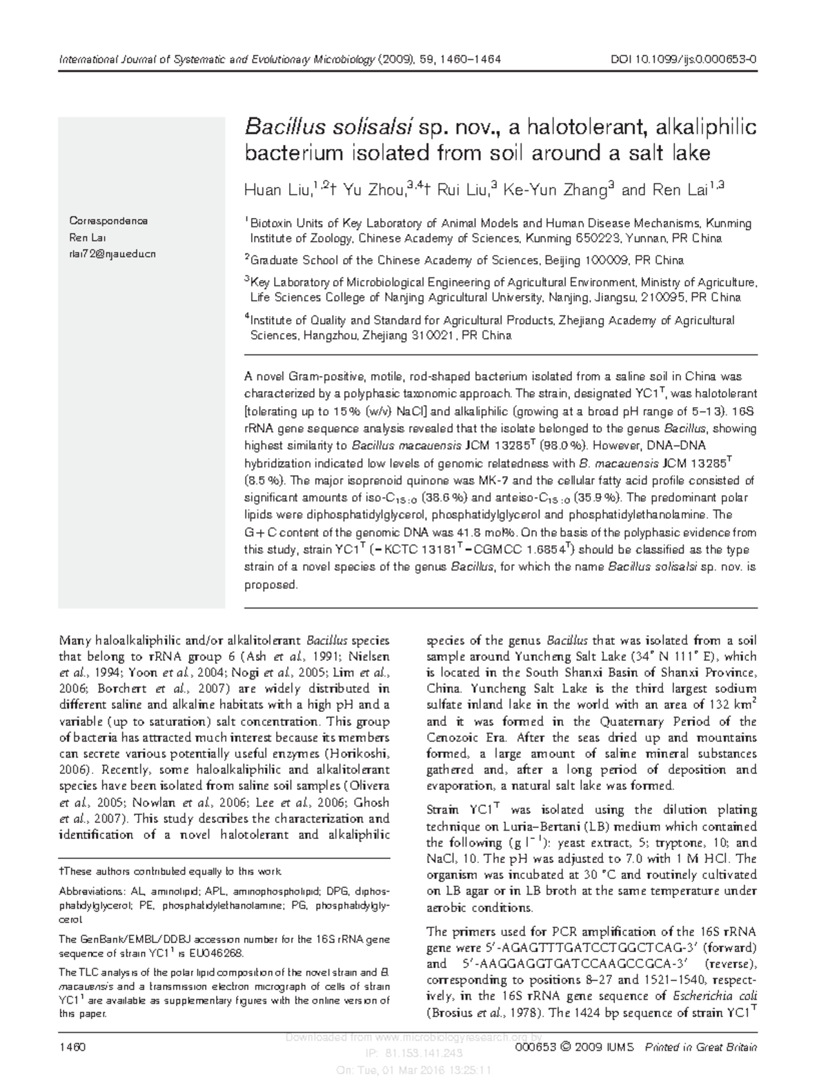 Journal article for BB test 2 - Downloaded from microbiologyresearch by ...