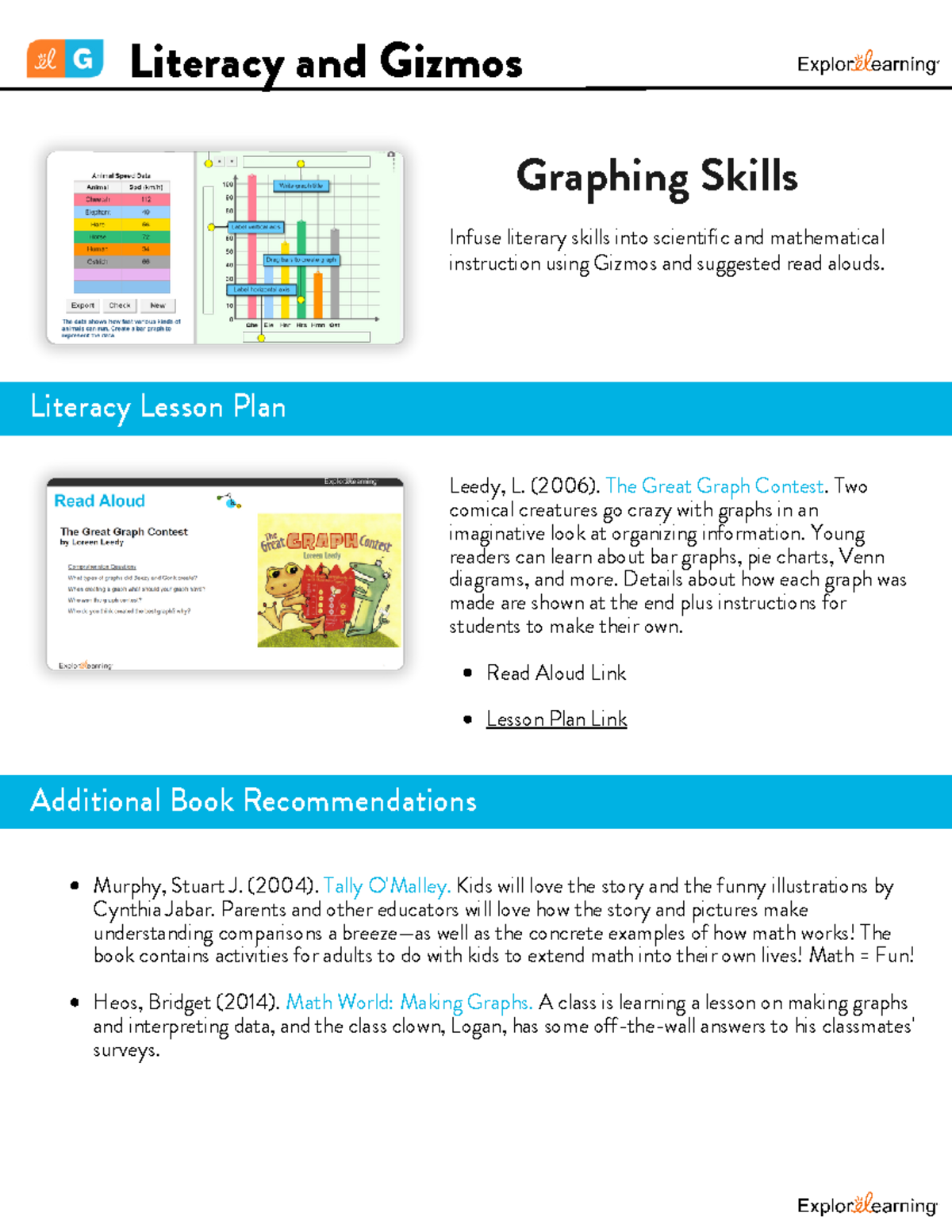 Elementary Literacy Connection Graphing Skills - Literacy and Gizmos ...