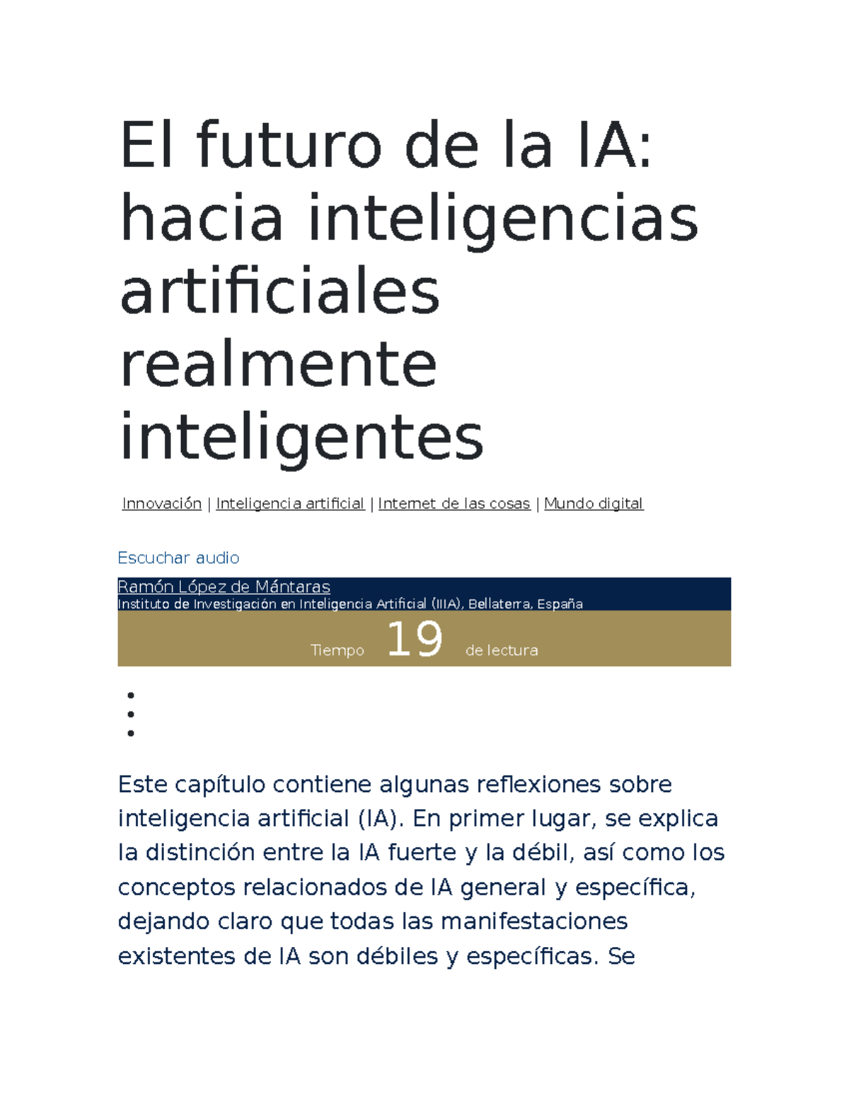 El futuro de la IA3 - El futuro de la IA: hacia inteligencias ...