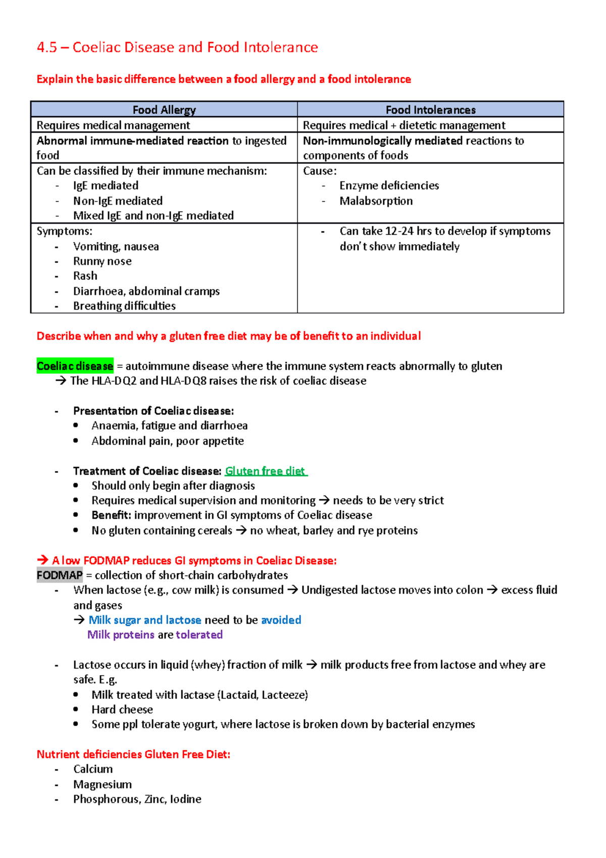 4.5 – Coeliac Disease and Food Intolerance - 4 – Coeliac Disease and ...