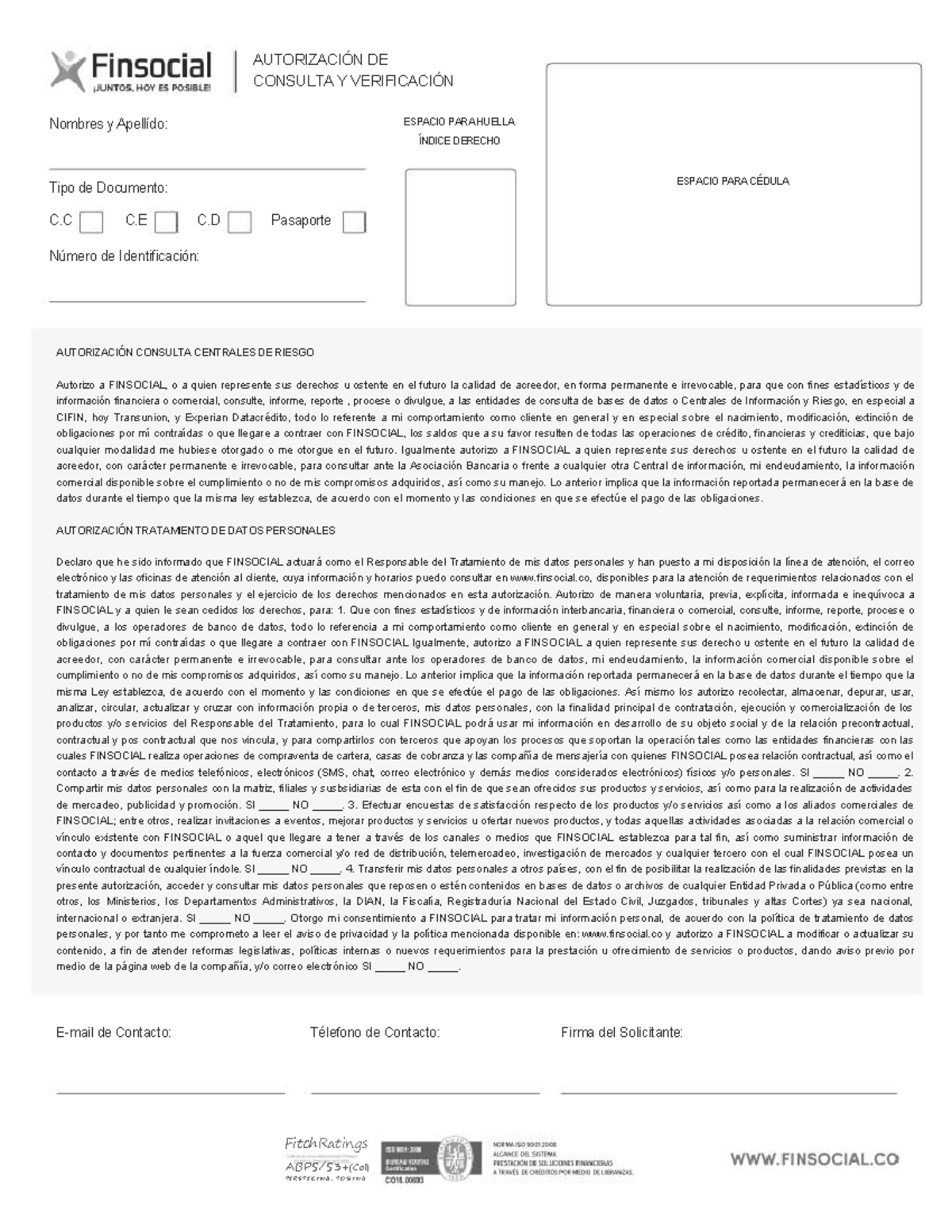 Formato Autorización Y Consulta EN Centrales (30) - AUTORIZACIÓN DE ...