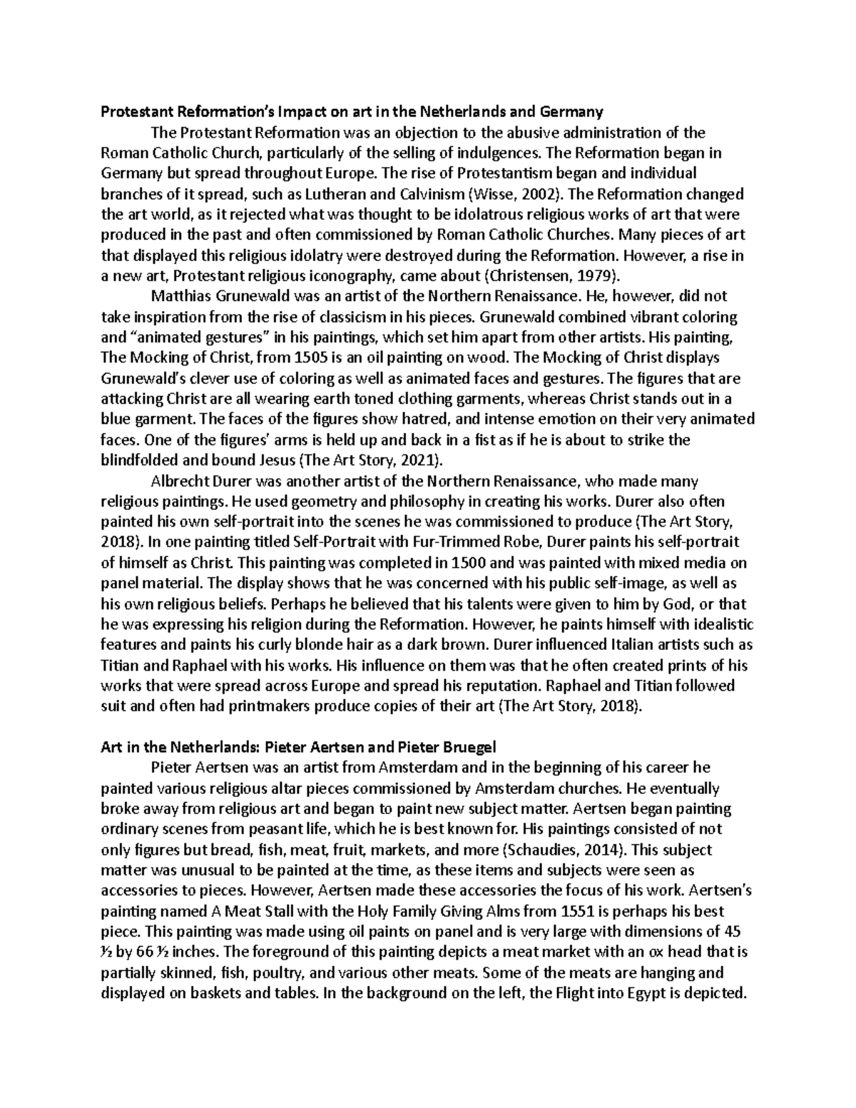 AR-101 assignment 7 - Protestant Reformation’s Impact on art in the ...