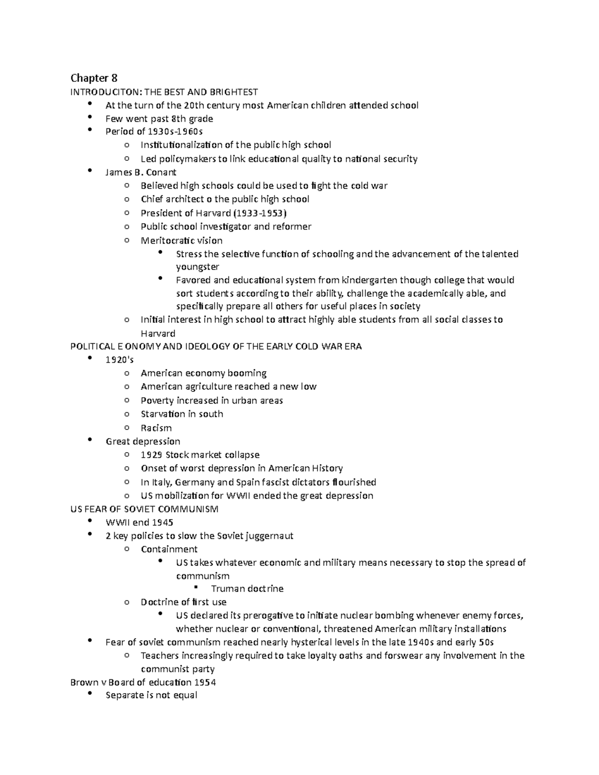 Ch 8-11 reading notes foundation of ed - Chapter 8 INTRODUCITON: THE ...