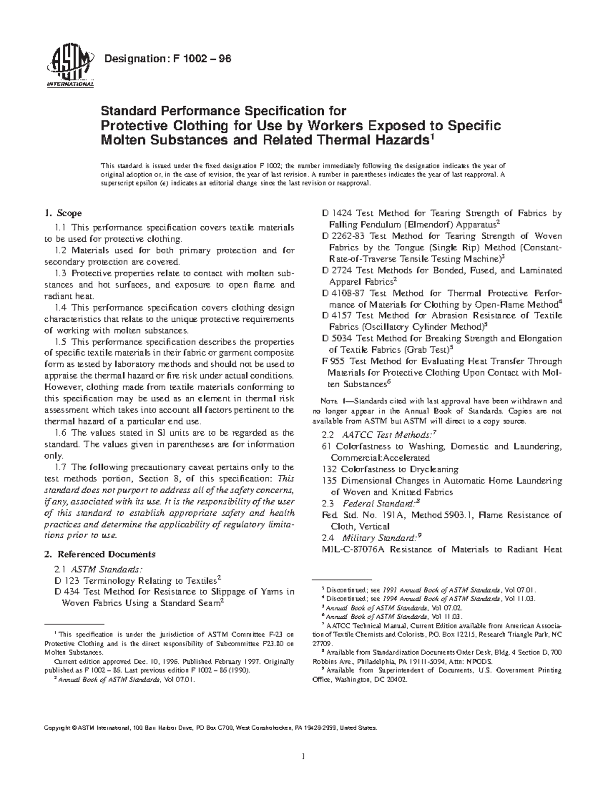 F 1002 - 96 ASTM Standard of density testing - Designation: F 1002 – 96 ...