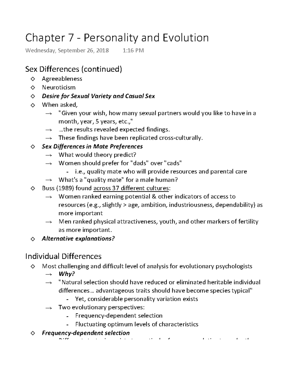 Chapter 7 - Personality and Evolution - These findings have been ...