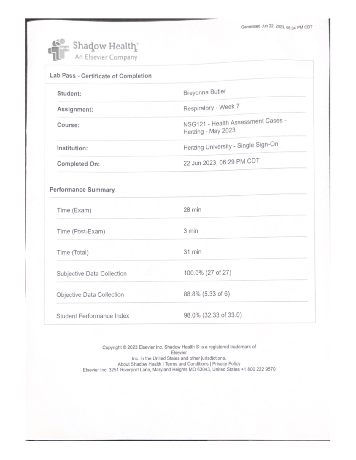 Lab pass Respiratory week 7 - NSG 121 - Studocu