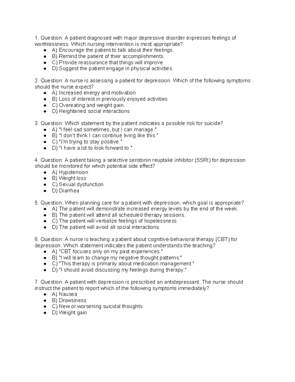 More Nclex Questions - practice - Question: A patient diagnosed with ...