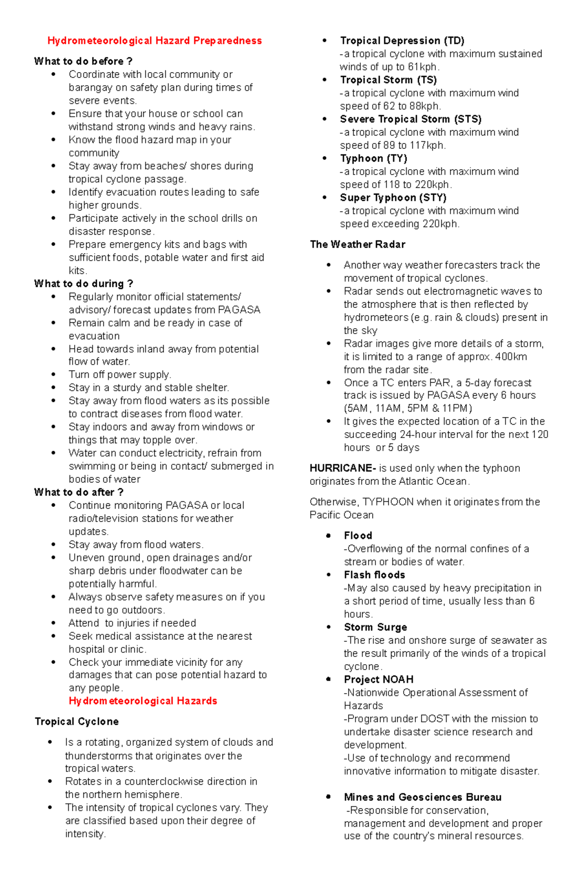 Hydrometeorological Hazard Preparedness - Ensure that your house or ...