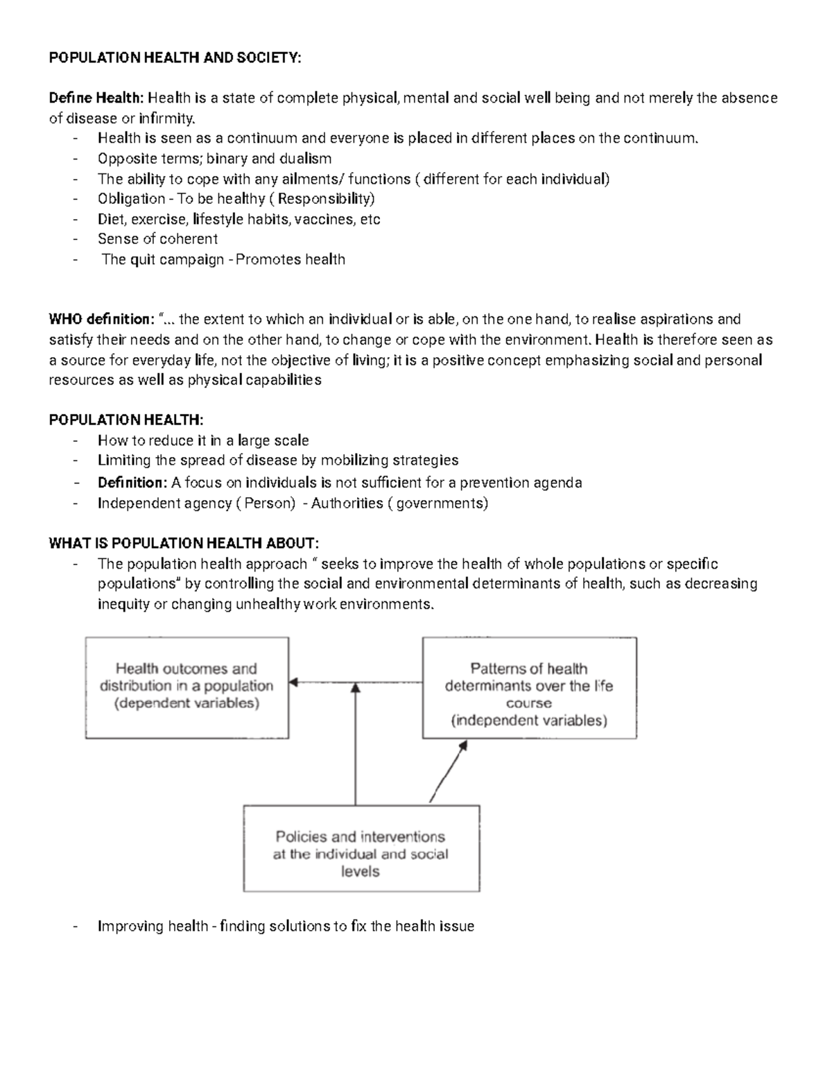 Lecture 1- Population health and society - POPULATION HEALTH AND ...