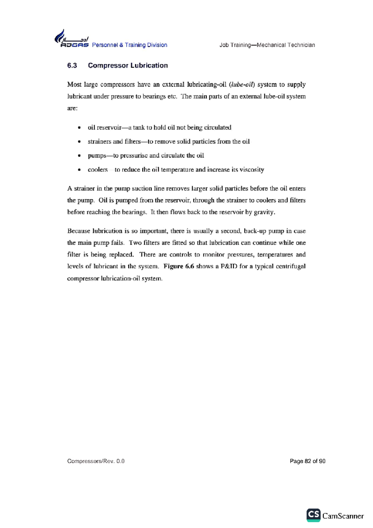 P10 - Compressor Lubrication Compressor Maintenance P and ID and PFD ...