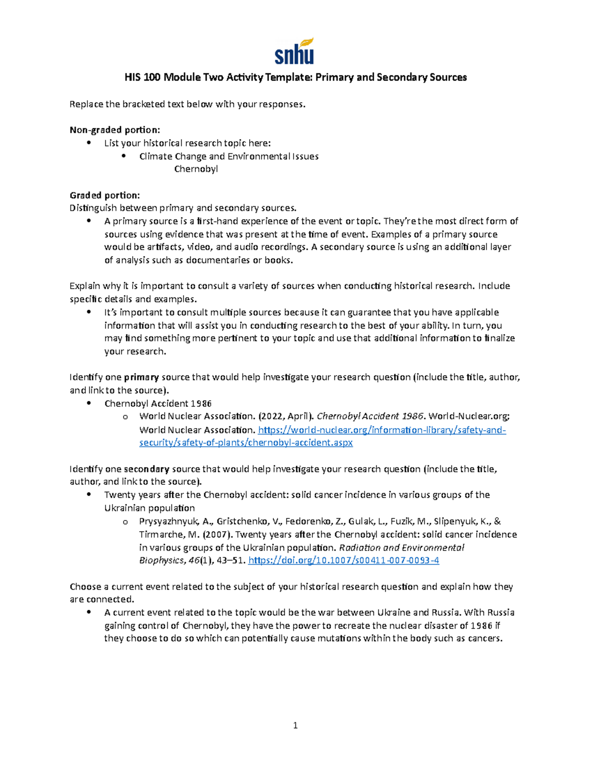 HIS 100 Module Two Activity Sources Template - HIS 100 Module Two ...