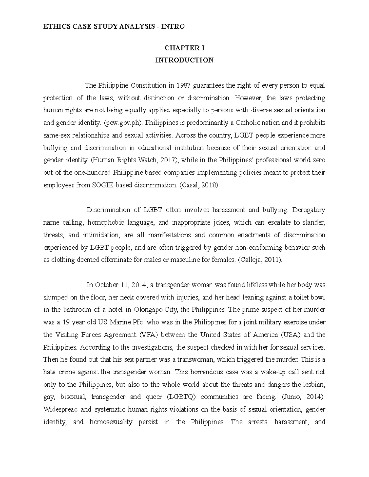 Ethics Case Study Analysis - Intro - ETHICS CASE STUDY ANALYSIS - INTRO ...