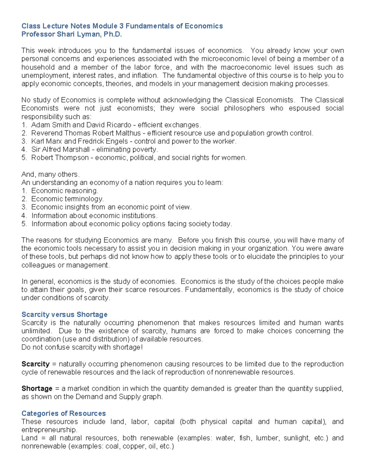 Wk3 Notes Fundamentals of Economics D&S Accessible - Class Lecture ...