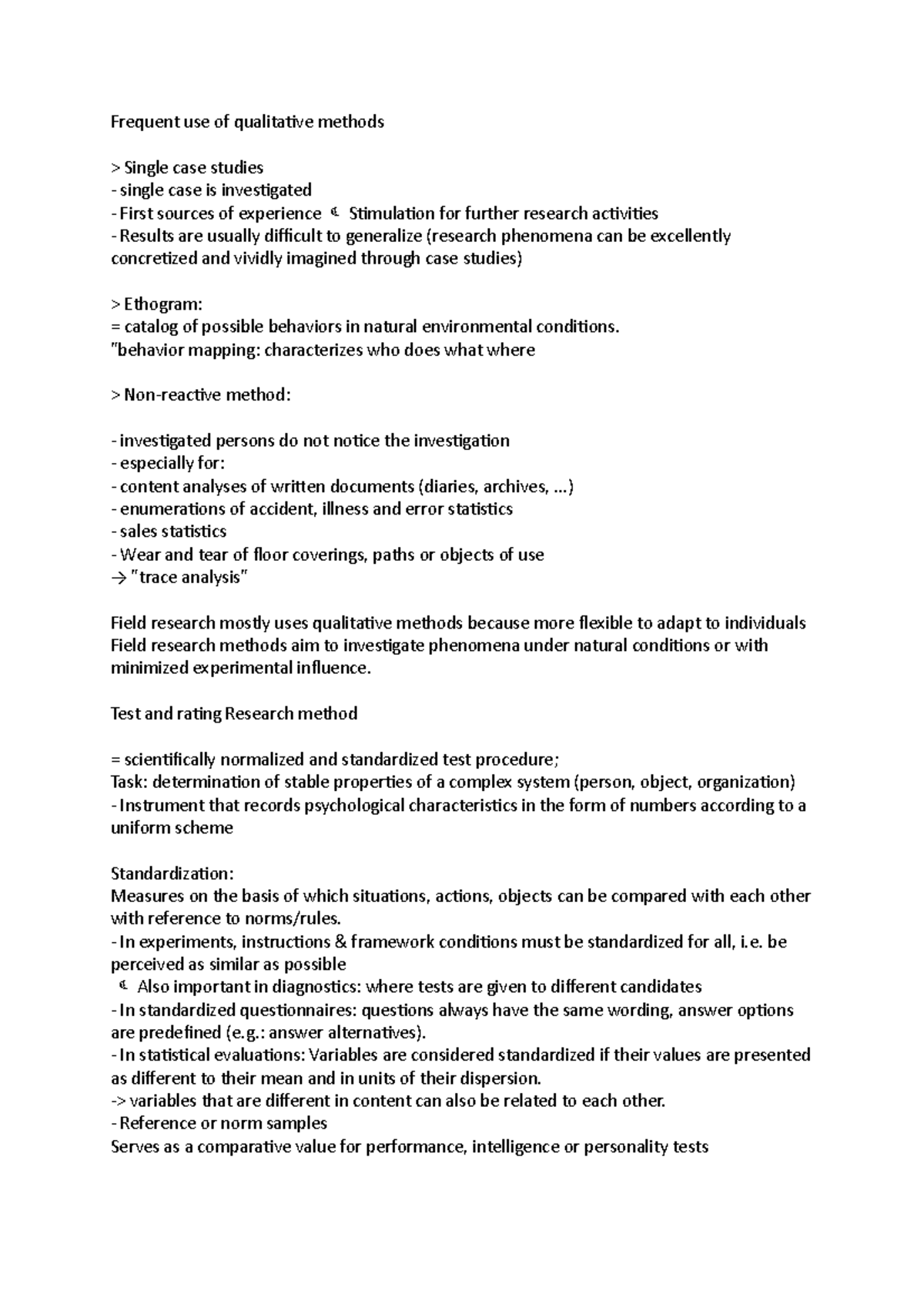 Frequent use of qualitative methods - Frequent use of qualitative ...