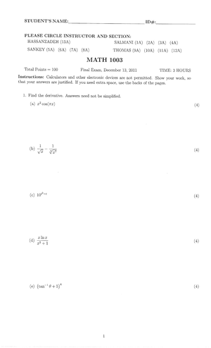 Sigma Notation - MATH1013 - Studocu