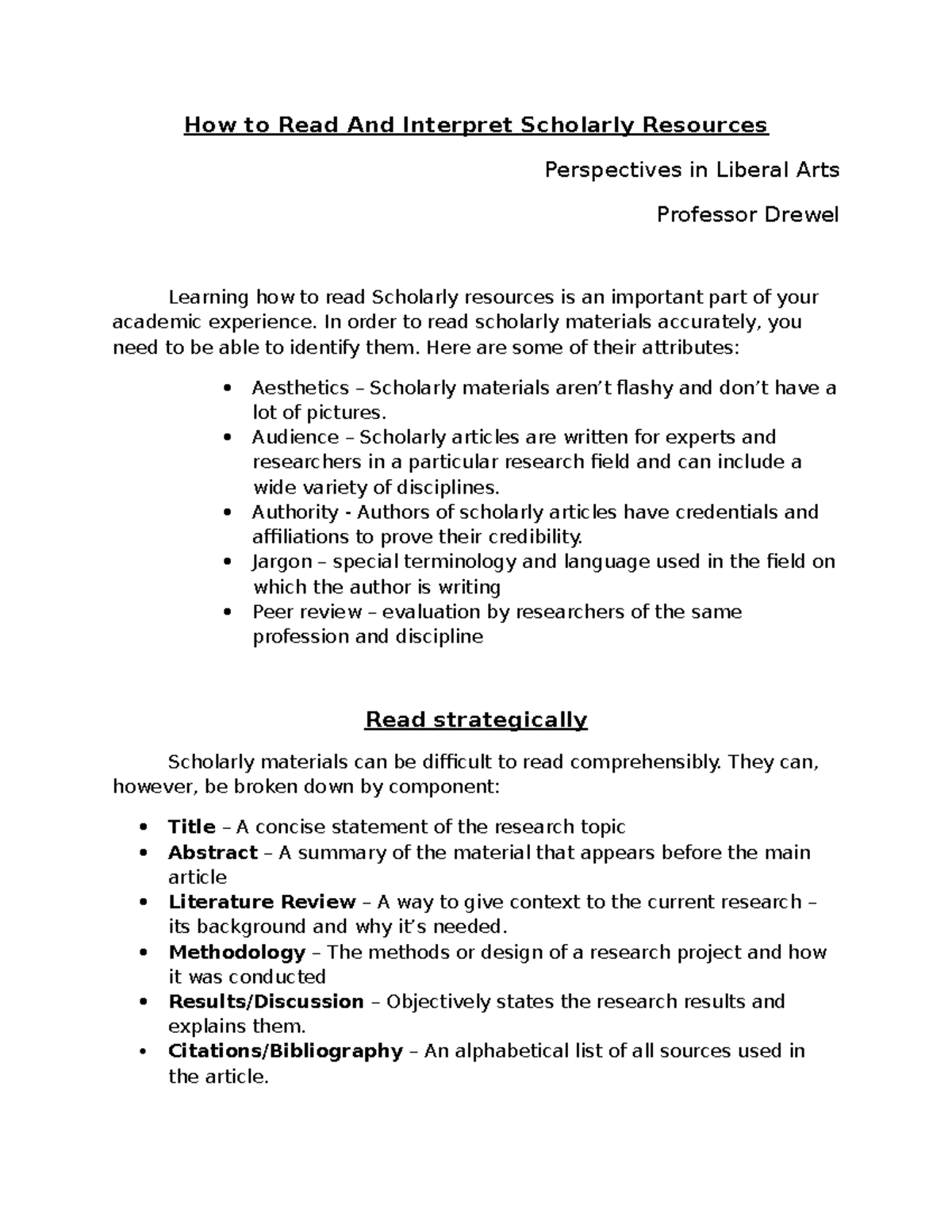 How to Read and Interpret Scholarly Articles Notes - How to Read And ...