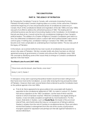 Federalism PART 1 - Lecture note week 5 - FEDERALISM: PART 1 As we ...