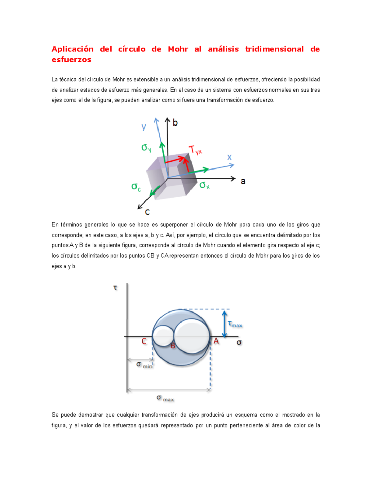 Circulo DE MORH - Apuntes 6 - Aplicación del círculo de Mohr al ...