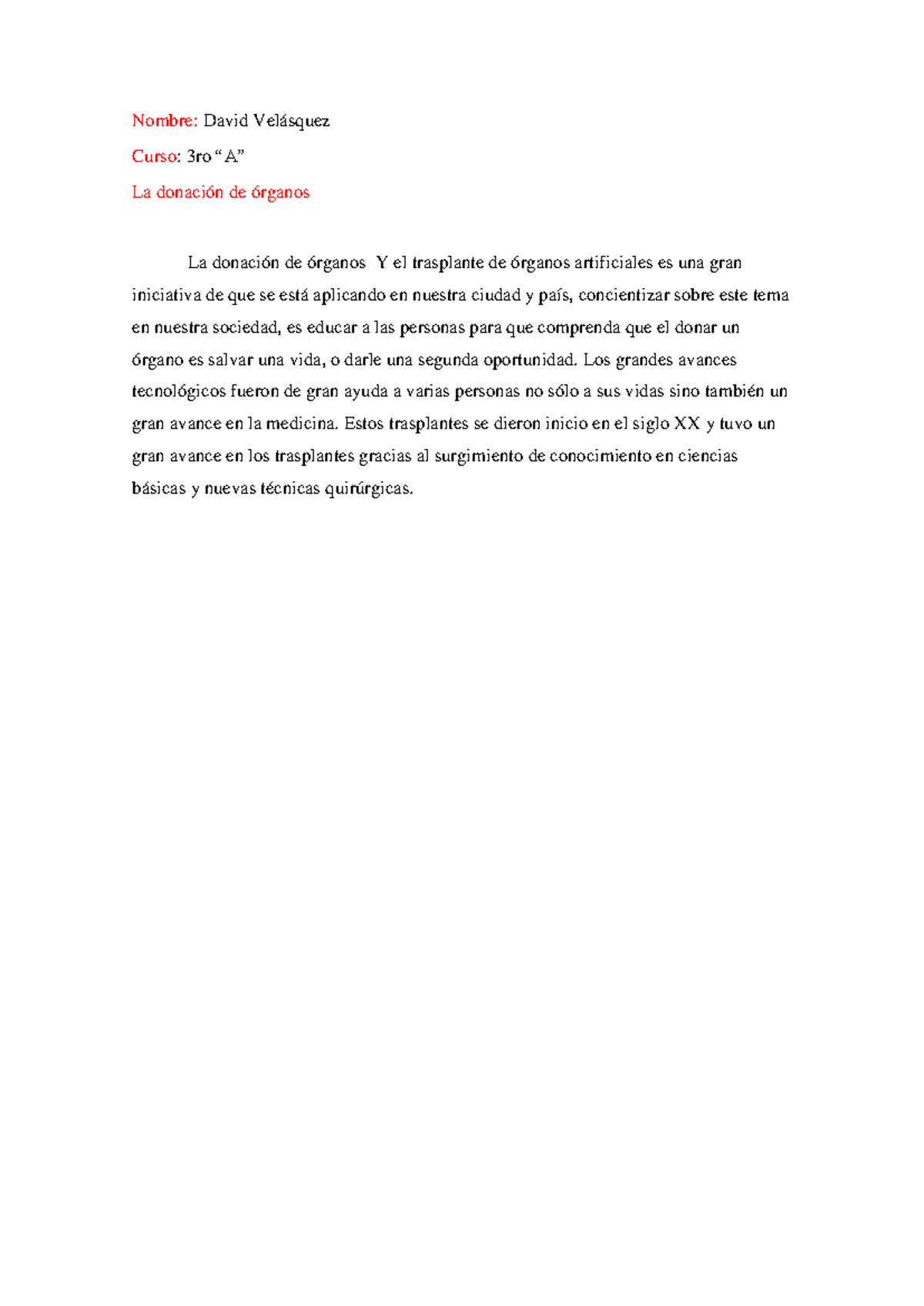 Deber de icyt - Jajsjasjajsj jajsjasjaj - Nombre: David Velásquez Curso ...