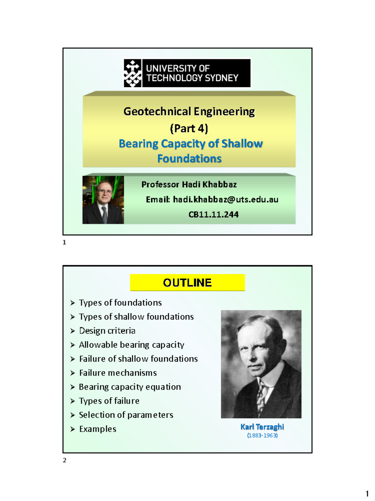 Week 3 - Bearing Capacity - Geotechnical Engineering (Part 4) Bearing Capacity of Shallow - Studocu