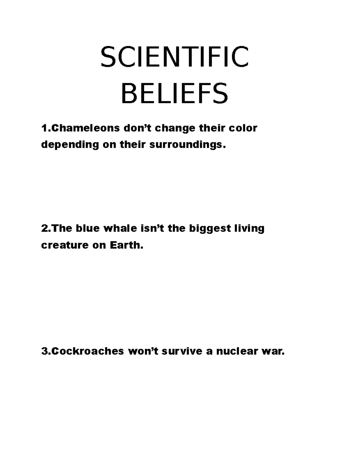 Althea - Lecture notes 1 - SCIENTIFIC BELIEFS 1 don’t change their ...