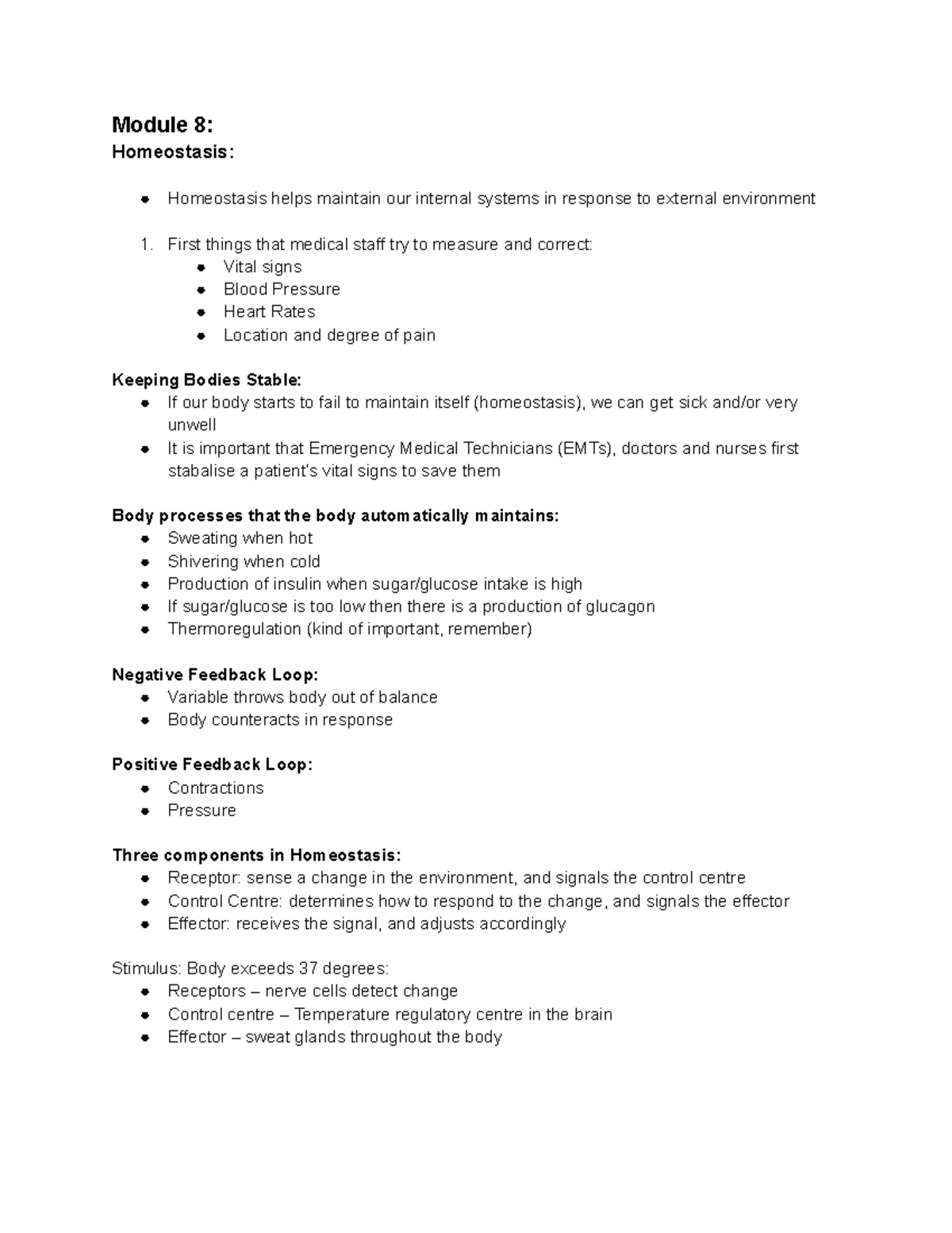 Module 8 - Module 8: Homeostasis: Homeostasis helps maintain our ...