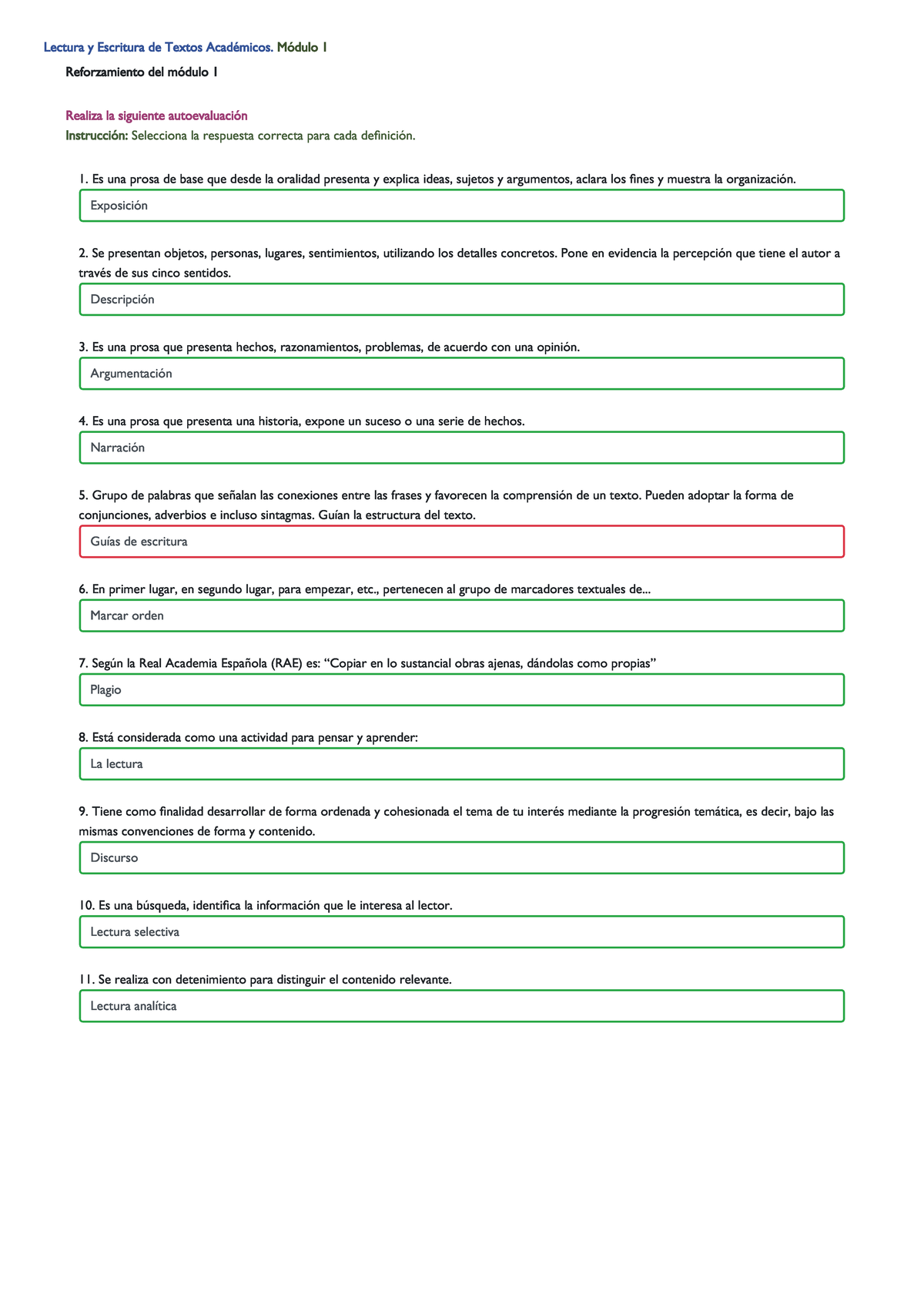 Autoevaluacion I Eva Enriquez - Lectura y Escritura de Textos ...