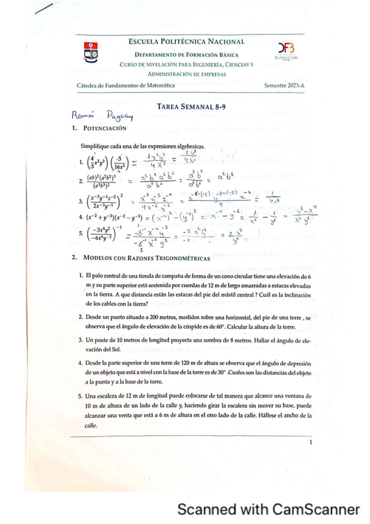 Tarea semanal 8 y 9 - Fundamentos de Matemática - Studocu